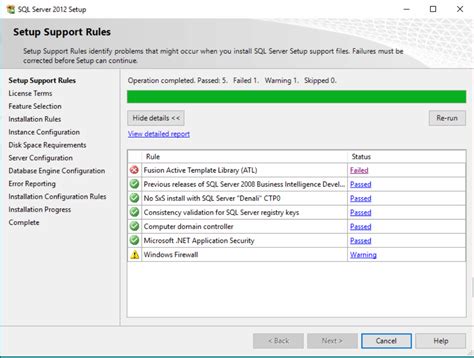 troubleshooting sql server installation error “fusion atl” rule