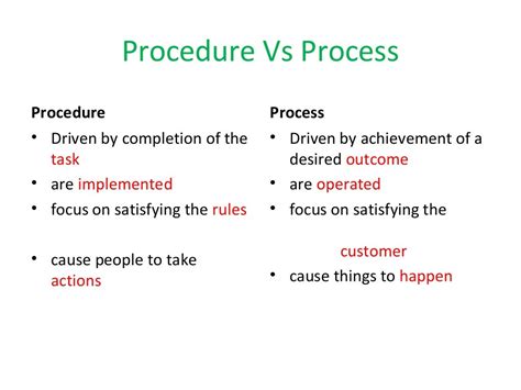 Difference Between Process And Procedure