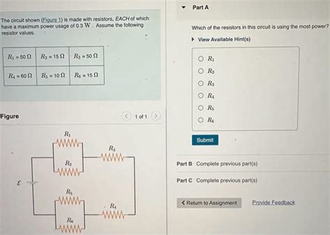Solved The Circuit Shown Figure 1 Is Made With Resistors