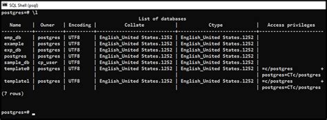 postgresql listing and switching databases in psql commandprompt inc