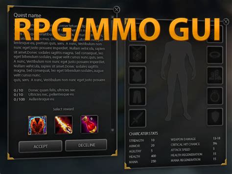 rpg mmo gui 2d gui unity asset store