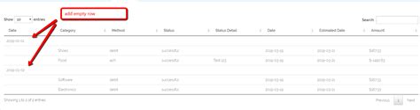 php datatables how do i add an empty row with a title stack overflow