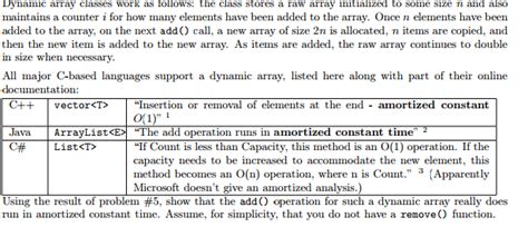 solved dynamic array classes work as follows the class s