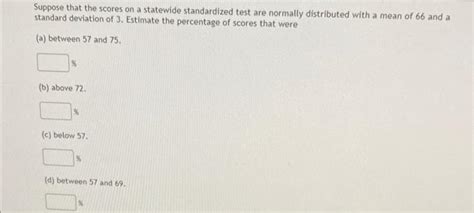 Solved Suppose That The Scores On A Statewide Standardized
