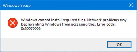 windows 10 setup error code 0x80070006