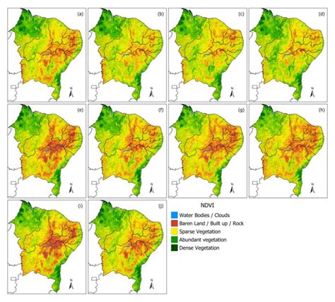 Spatial Distribution Of Ndvi In A 2003 B 2004 C 2005 D 2006