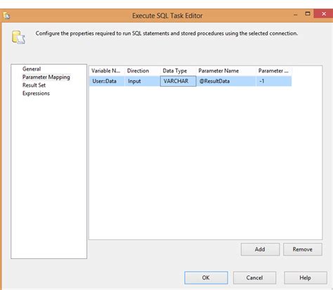 sql server error on executing sql task in ssis stack
