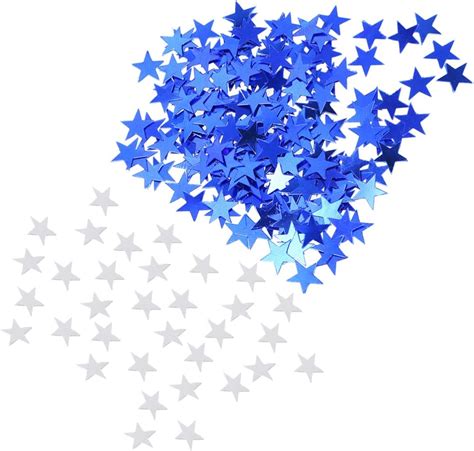 Stobok 2000pcs Star Table Confetti Metallic Glitter Blue And Silver