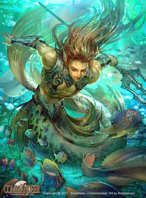 Artstation Mermaid Man Nognumnoy Fantasy Mermaids Mermaid Art