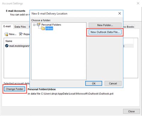 unable to send email outlook data file cannot be accessed