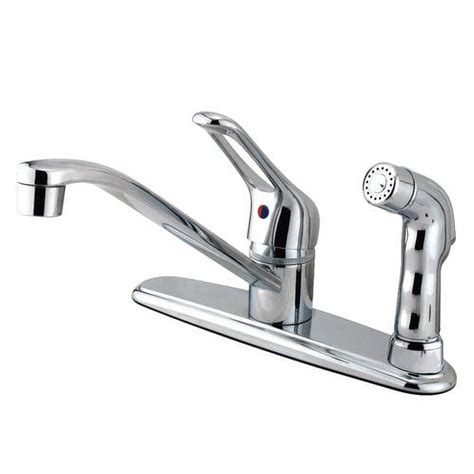 Kingston Brass Wyndham Centerset Single Handle Kitchen Faucet With Side