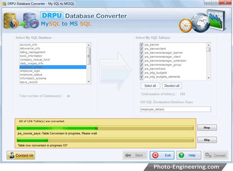 mysql to mssql database converter software screenshots data base