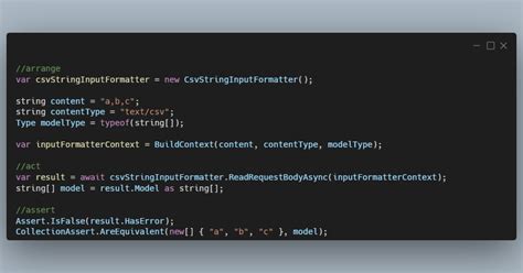 asp core how to unit test a custom inputformatter
