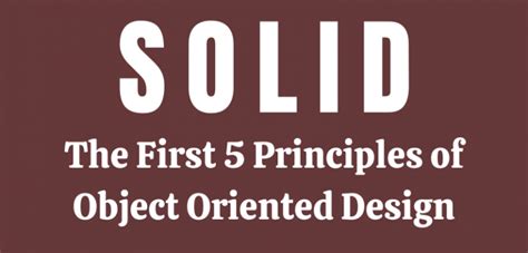 solid 5 principals of object oriented design infographic