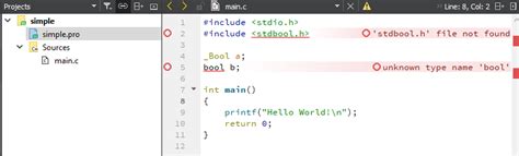 clang qtcreator annotation compiler does not find stdbool h stack