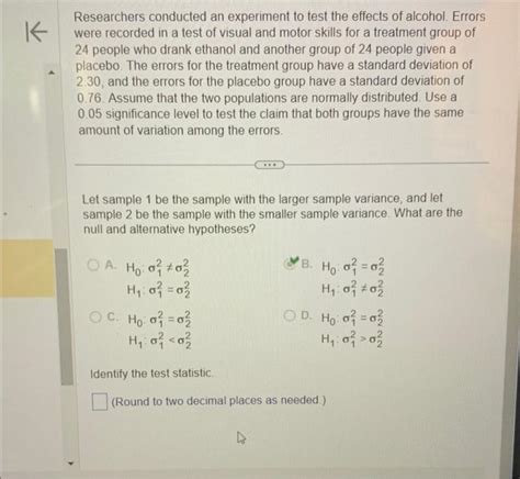 Solved Researchers Conducted An Experiment To Test The