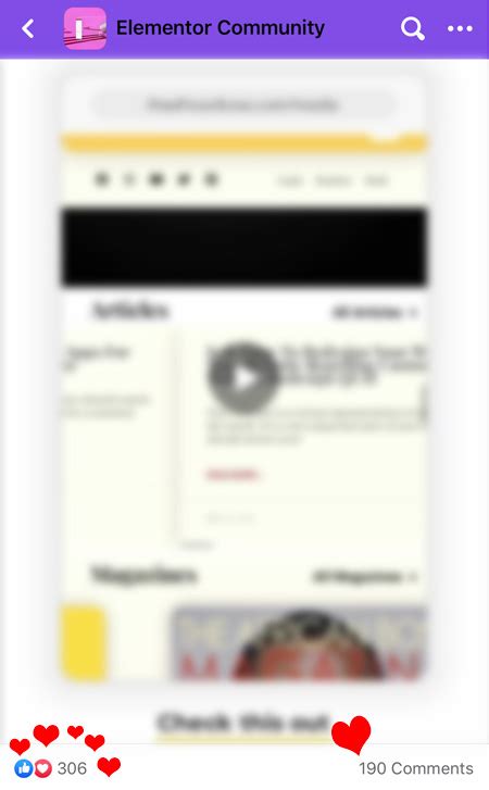 elementor likes on horizontal scroll effect