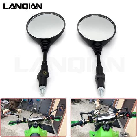 Black Oval Motorcycle Mirrors Universal 8mm 10mm Motorbike Motorcycle