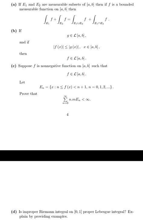 Solved Definition 147 Let F Be A Measurable Function On [a