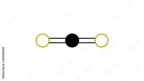 Carbon Disulfide Molecule Structural Chemical Formula Ball And Stick