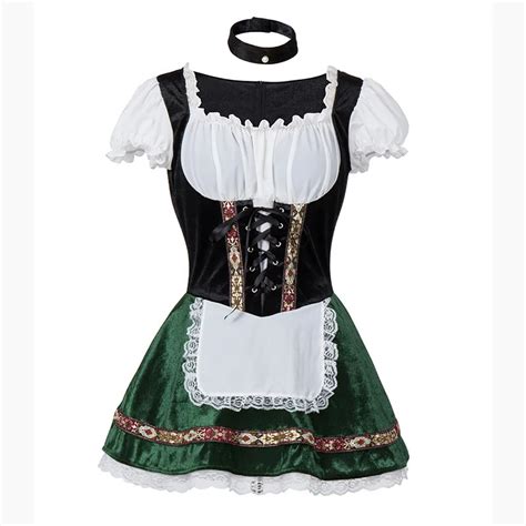 Adult German Oktoberfest Wench Fancy Dress Beer Maid Costume Plus Size