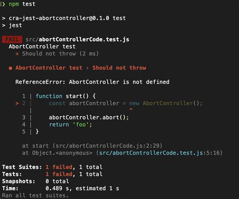 jest can t find abortcontroller in node v16 13 0 when testenvironment