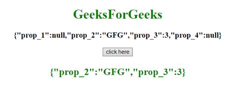 remove blank attributes from a javascript object geeksforgeeks