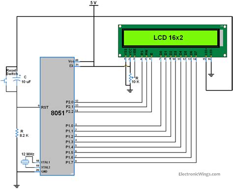 Lcd16x2 Interfacing In 8 Bit With 8051 8051 Controller