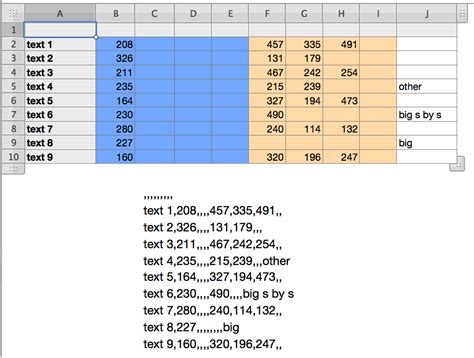 columns into comma separated text apple community