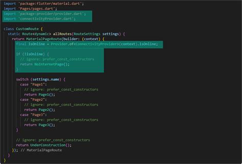 how to implement “no internet” offline notification page in flutter
