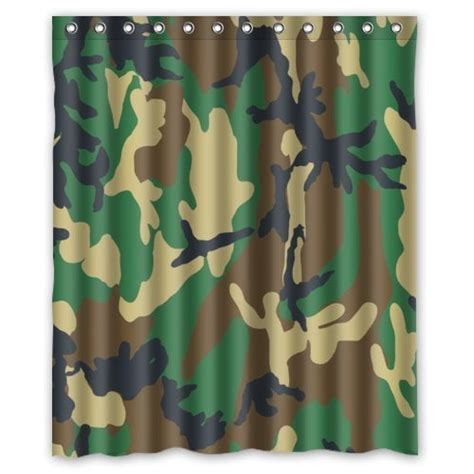 Hellodecor Forests Camo Military Army Camouflage Uniform Shower Curtain