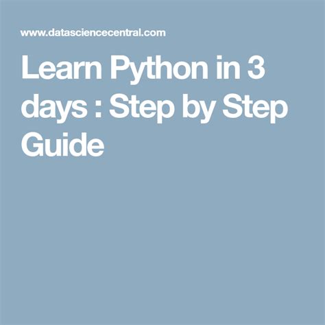 learn python in 3 days step by step guide python coding in python