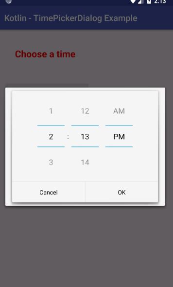 android kotlin timepickerdialog example