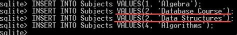 sqlite insert update delete query with example