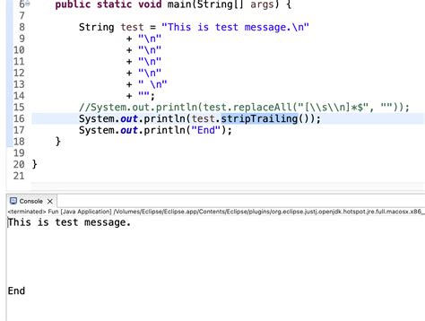 regex how to revove all whitespces at the end of string in java