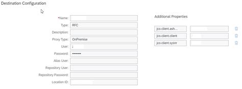 sap define scp destination for s4hana bapi call with