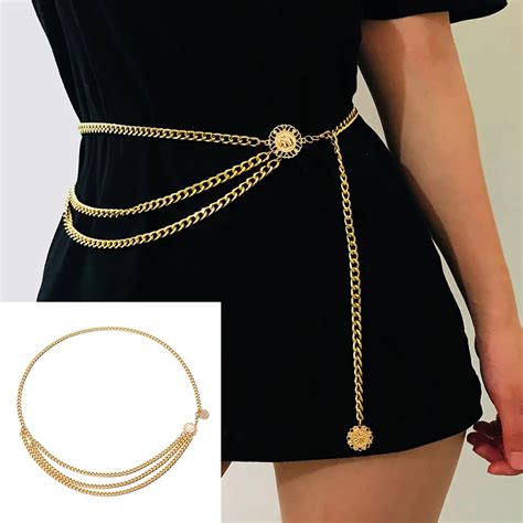 Retro Gold Belts For Women Waistbands All Match Multilayer Long Tassel