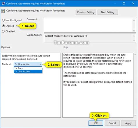 Configure Auto Restart Required Notification For Updates In Windows 10