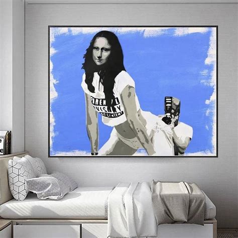 Mona Lisa Canvas Poster Graffiti Pop Art Sexy Girl Lady Leonardo Da