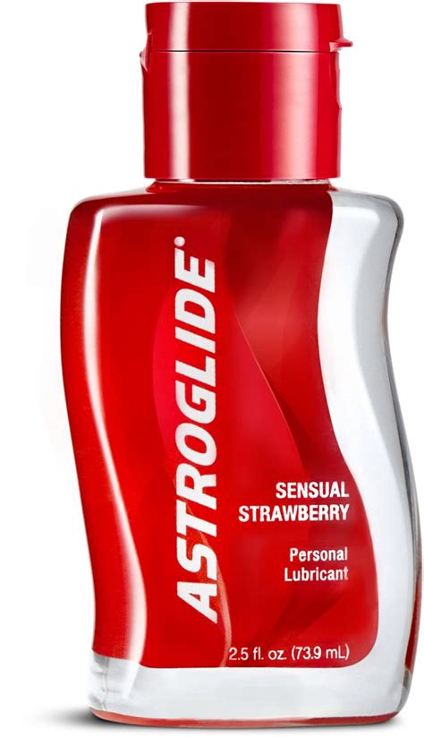 A Bottle Of Astraglide On A White Background With A Red Cap In The Top