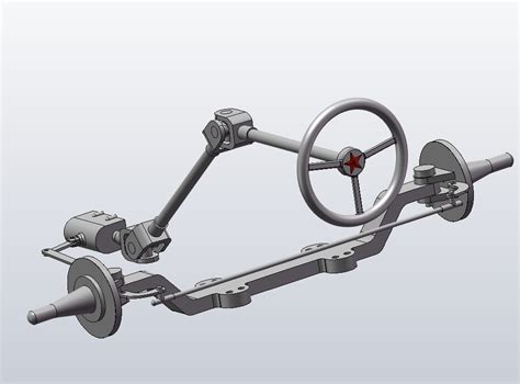转向机构 前轮转向机构三维sw Solidworks 2018 模型图纸下载 懒石网