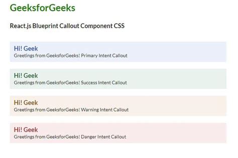 react js blueprint callout component css geeksforgeeks