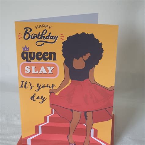 Slay Queen Birthday Card Etsy
