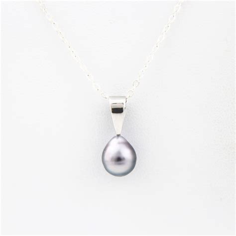 9k White Gold Drop Pearl Pendant Chimere Pearls