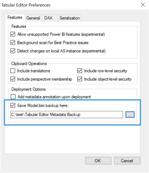 advanced features tabular editor documentation