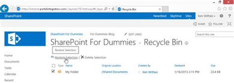 how to recover deleted documents in sharepoint dummies