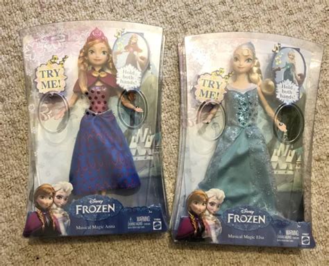 Disney Frozen Musical Magic Anna And Elsa Dolls Mattel 2013 Light Up T