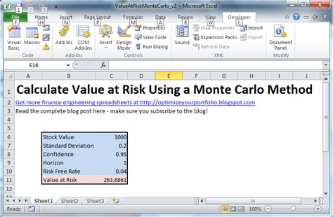 Value At Risk With Monte Carlo Simulation