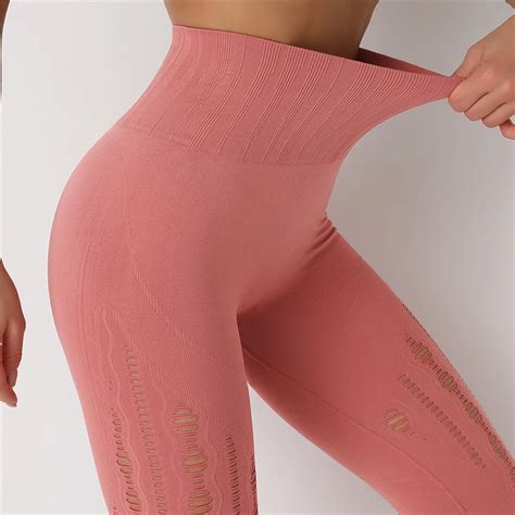 Women Seamless Yoga Pants Push Up Leggings For Female Hollow Out Sport