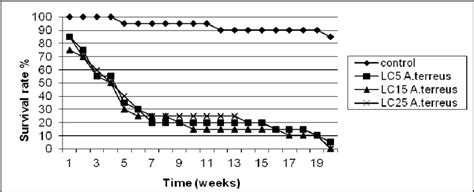 Effect Of Sublethal Concentrations Of A Terreus On The Survival Rate
